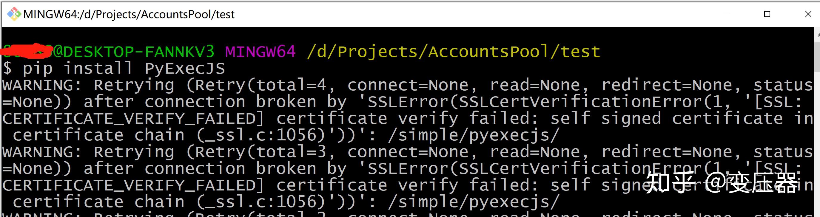 pip 安装第三方包异常：[SSL: CERTIFICATE_VERIFY_FAILED] - 知乎