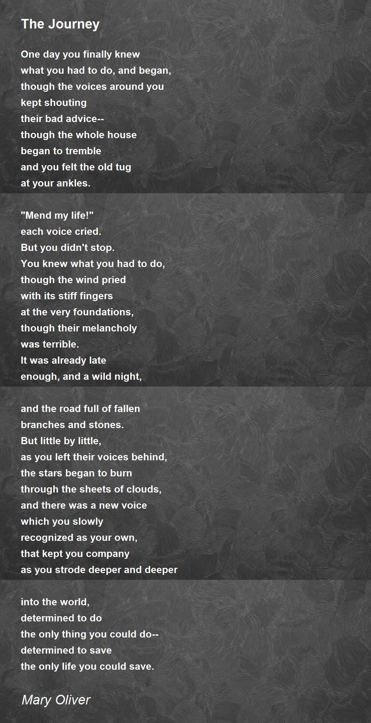 Mary Oliver(玛丽·奥利弗)《The Journey》《旅程》解析 - 知乎