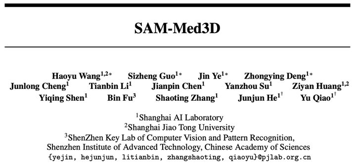 SAM-Med3D：三维医学图像上的通用分割模型，医疗版三维 SAM 开源了！ - 知乎