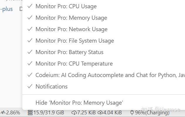 VS Code 插件 Monitor Pro - 监控一切你在意的资源信息 - 知乎