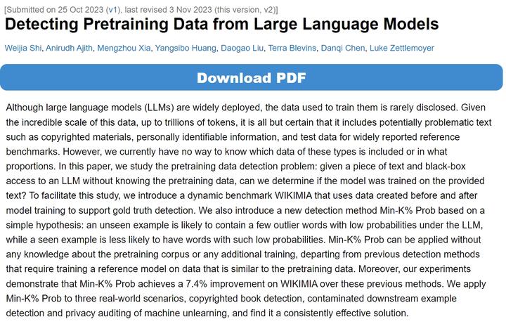Detecting Pretraining Data from Large Language Models - 知乎