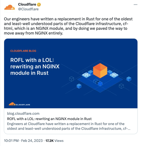 没有 NGINX 和 OpenResty 的未来：Cloudflare 工程师正花费大量时间用 Rust 重构现有功能 - 知乎