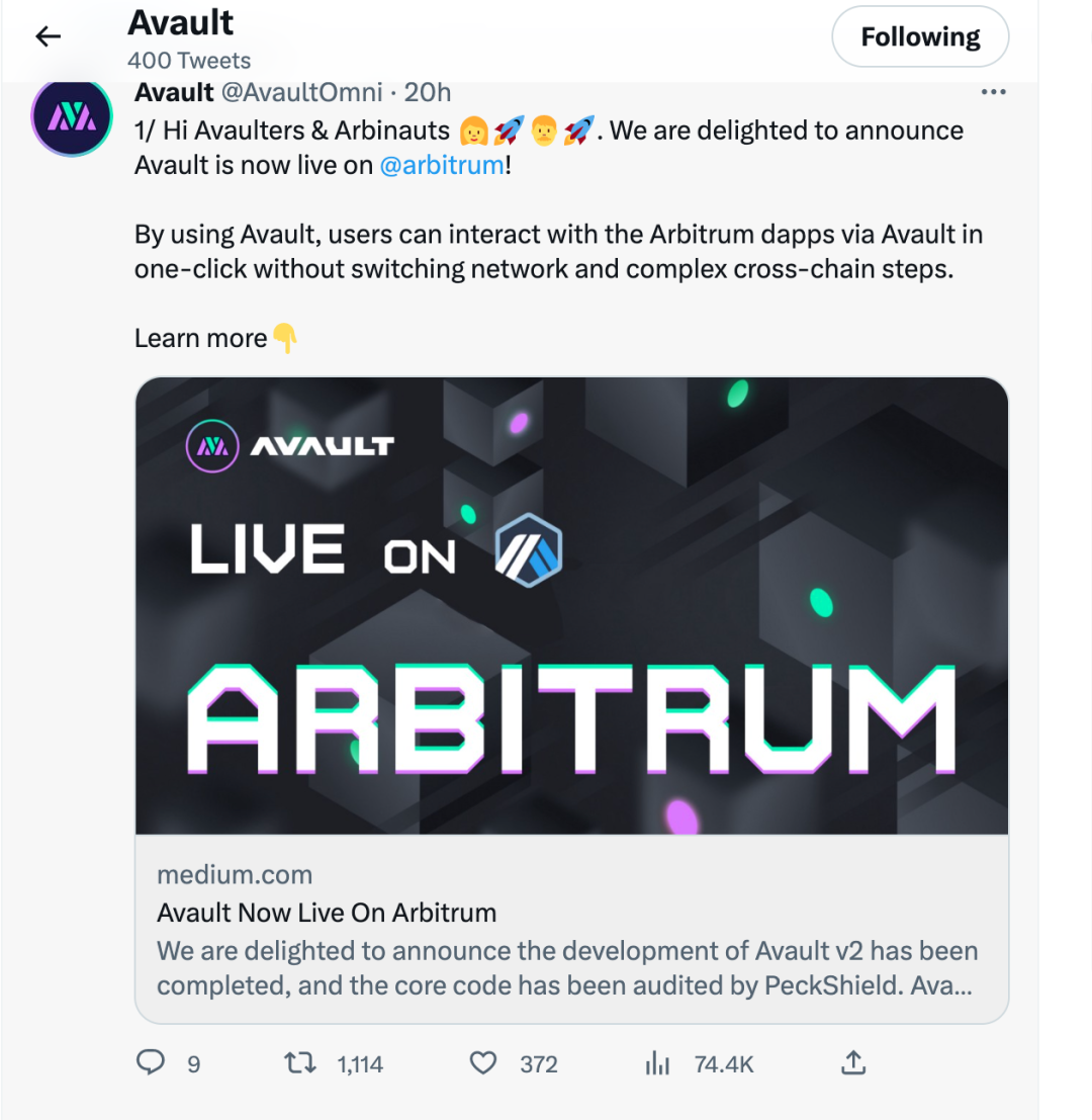Arbitrum上首个跨链互操应用开启空投计划！ - 知乎