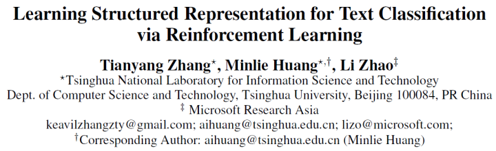 Learning SR for Text Classification via RL - 知乎