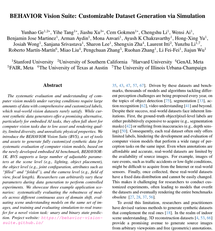 【LLM】BEHAVIOR Vision Suite: 通过模拟实现数据集定制化生成 - 知乎