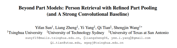 ECCV2018|Beyond Part Models: Person Retrieval with Refined Part Pooling - 知乎