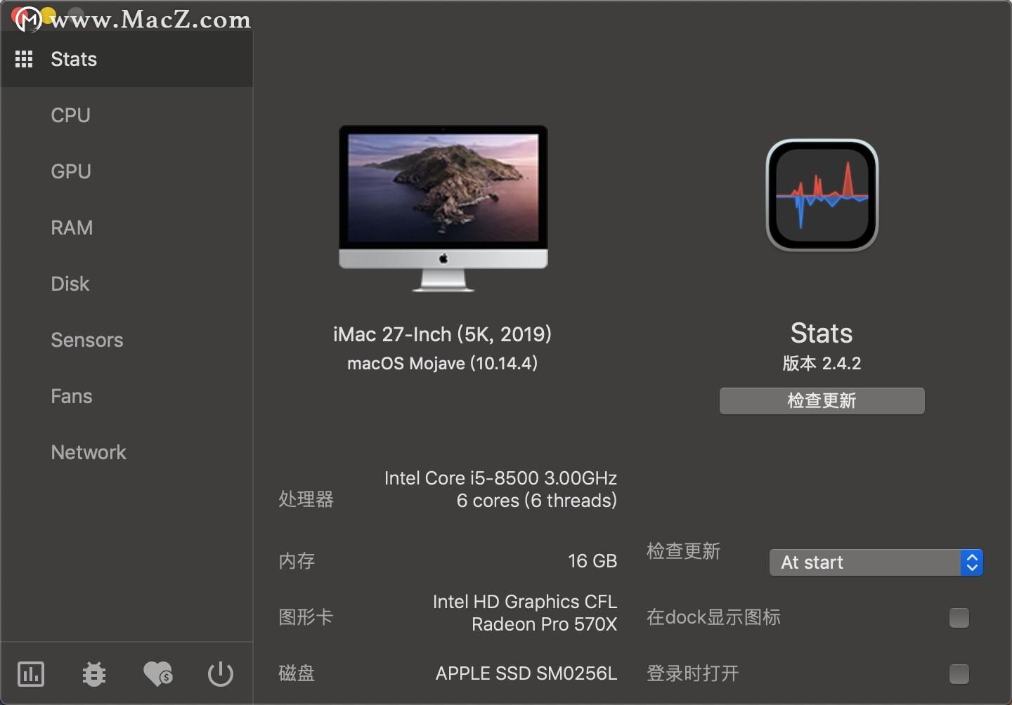 Stats for mac菜单栏系统监视工具 - 知乎