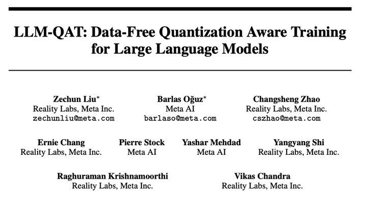 LLM-QAT：大模型量化训练，启动 - 知乎