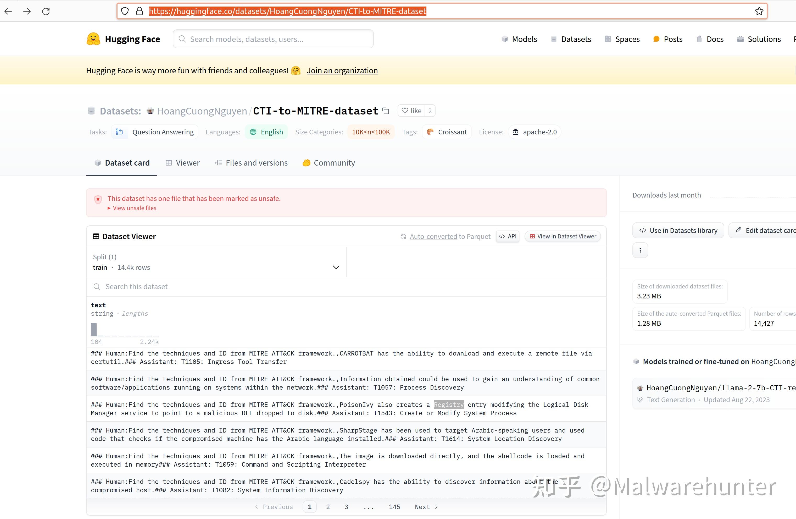 威胁情报标注数据集整理 - 知乎