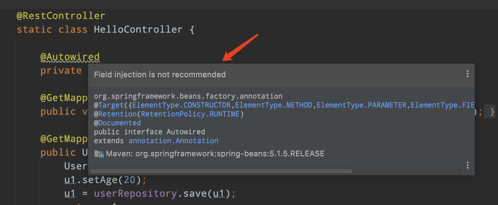 为什么在IDEA使用@Autowired会报黄? - 知乎