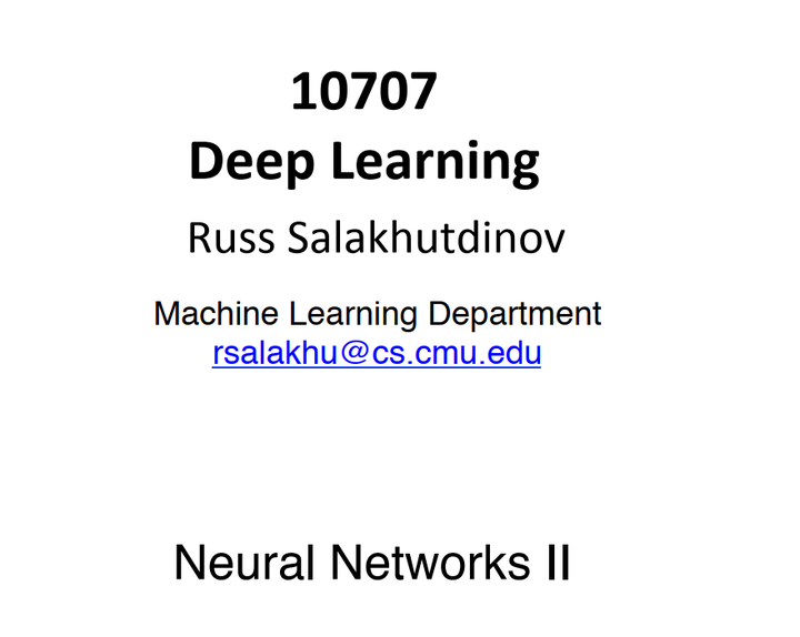 CMU-10707 第三讲 神经网络I - 知乎