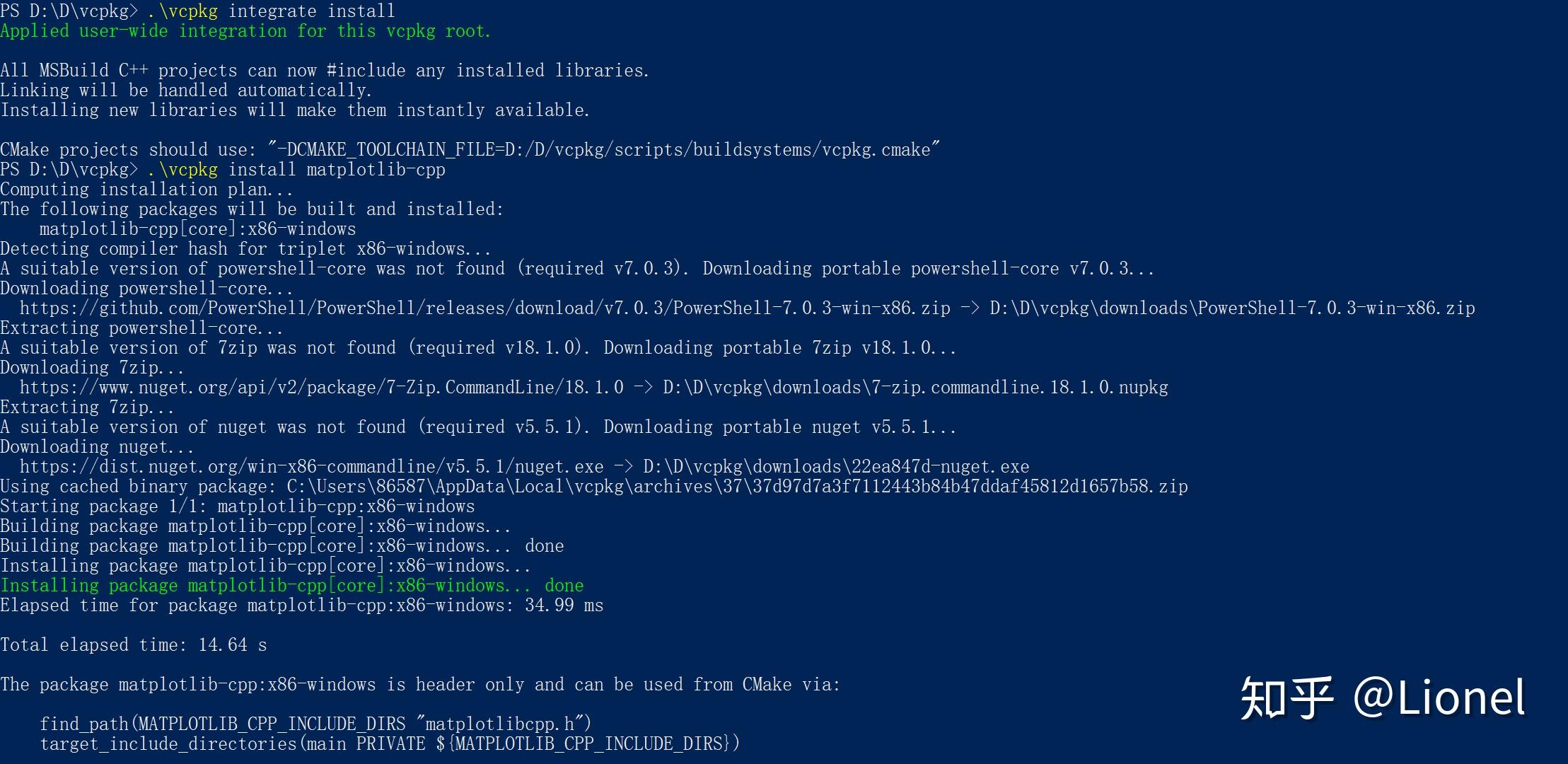 VisualStudio2019 c++安装matplotlib-cpp - 知乎