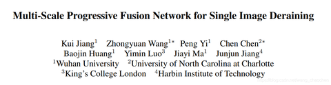 Multi-Scale Progressive Fusion Network for Single Image Deraining - 知乎