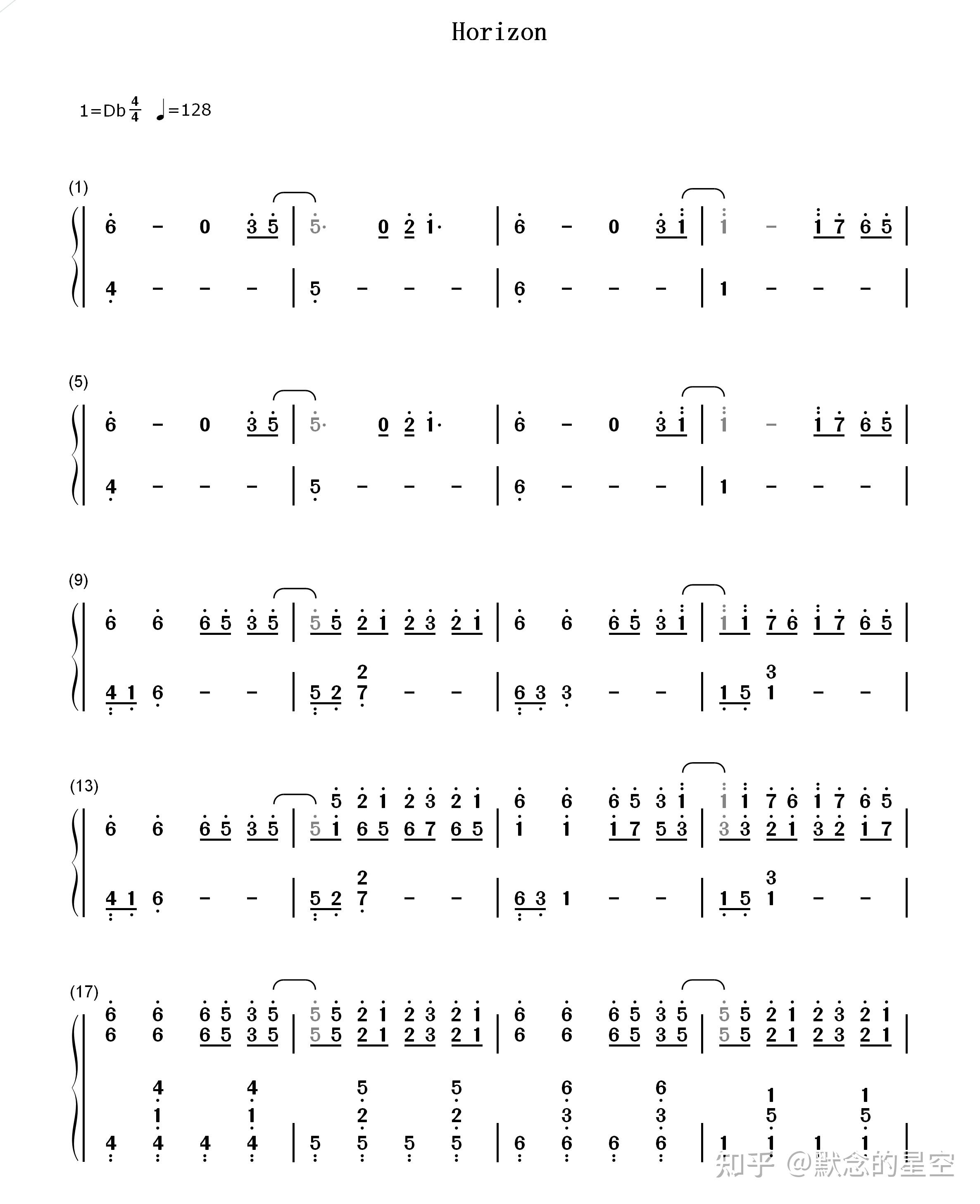 钢琴谱、双手简谱，双版本：Janji《Horizon》 - 知乎