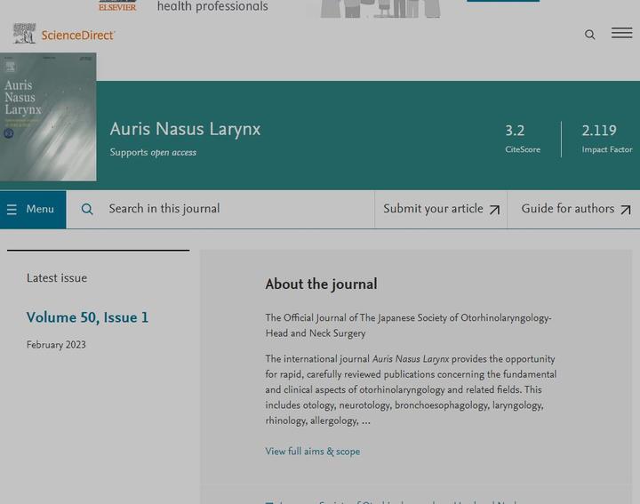 AURIS NASUS LARYNX影响因子，是几区，是不是预警期刊 - 知乎