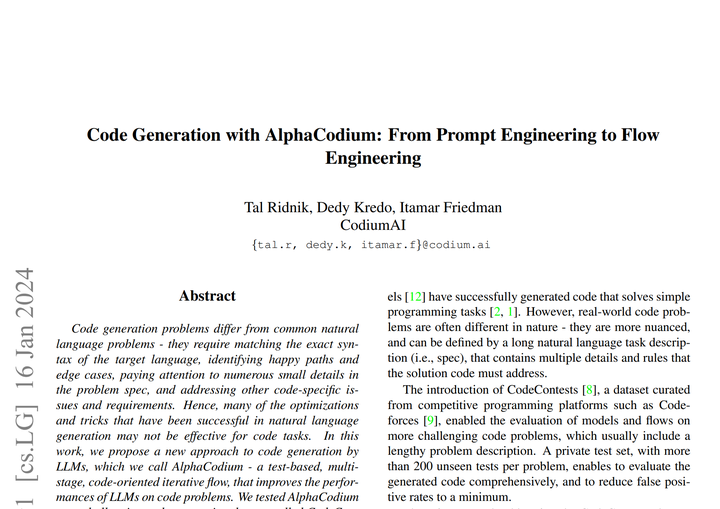【LLM】AlphaCodium：从提示工程到流程工程的代码生成 - 知乎