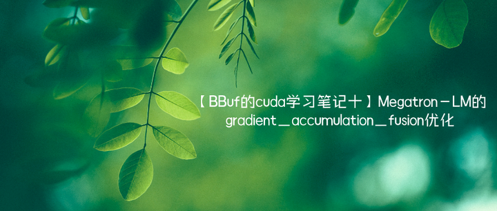 【bbuf的cuda学习笔记十】megatron Lm的gradient Accumulation Fusion优化 知乎