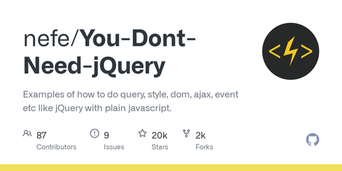 你不需要 jQuery，但你需要一个 DOM 库 - 知乎