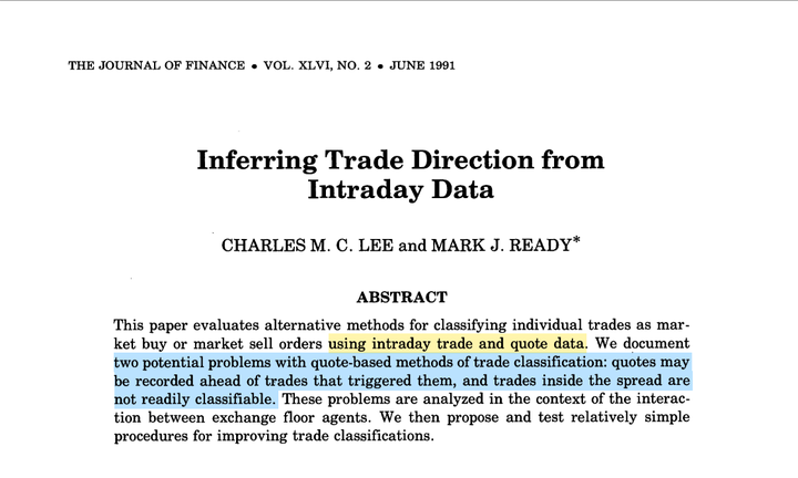Lee and Ready Algorithm - 知乎