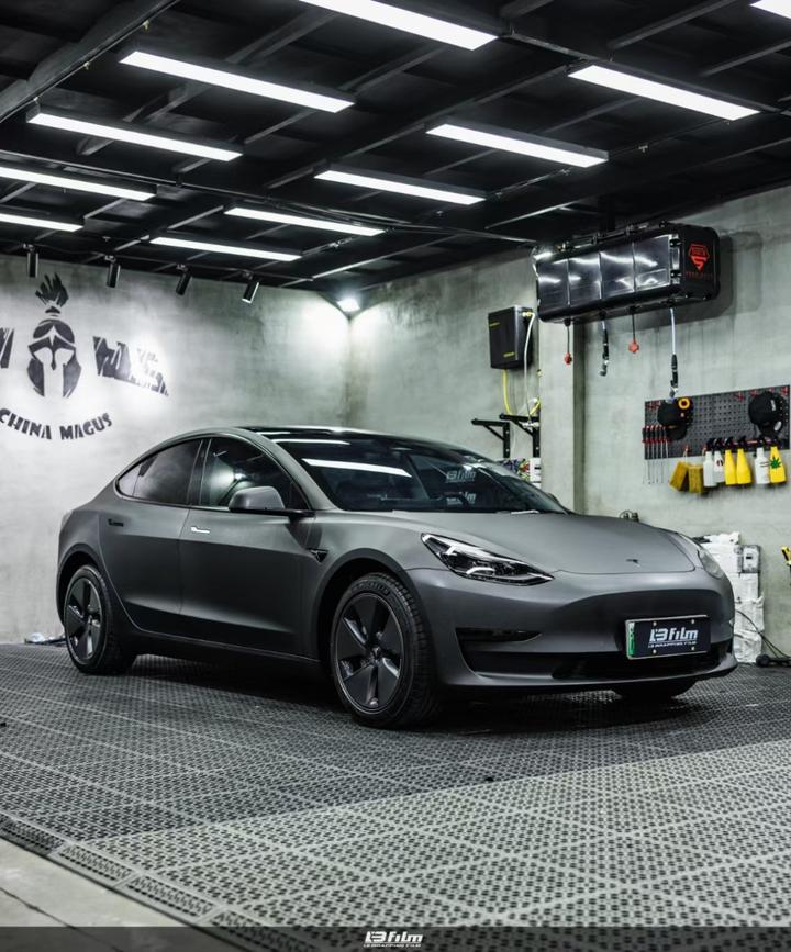 特斯拉-model3全车LBFILM改色膜磨砂黑 - 知乎