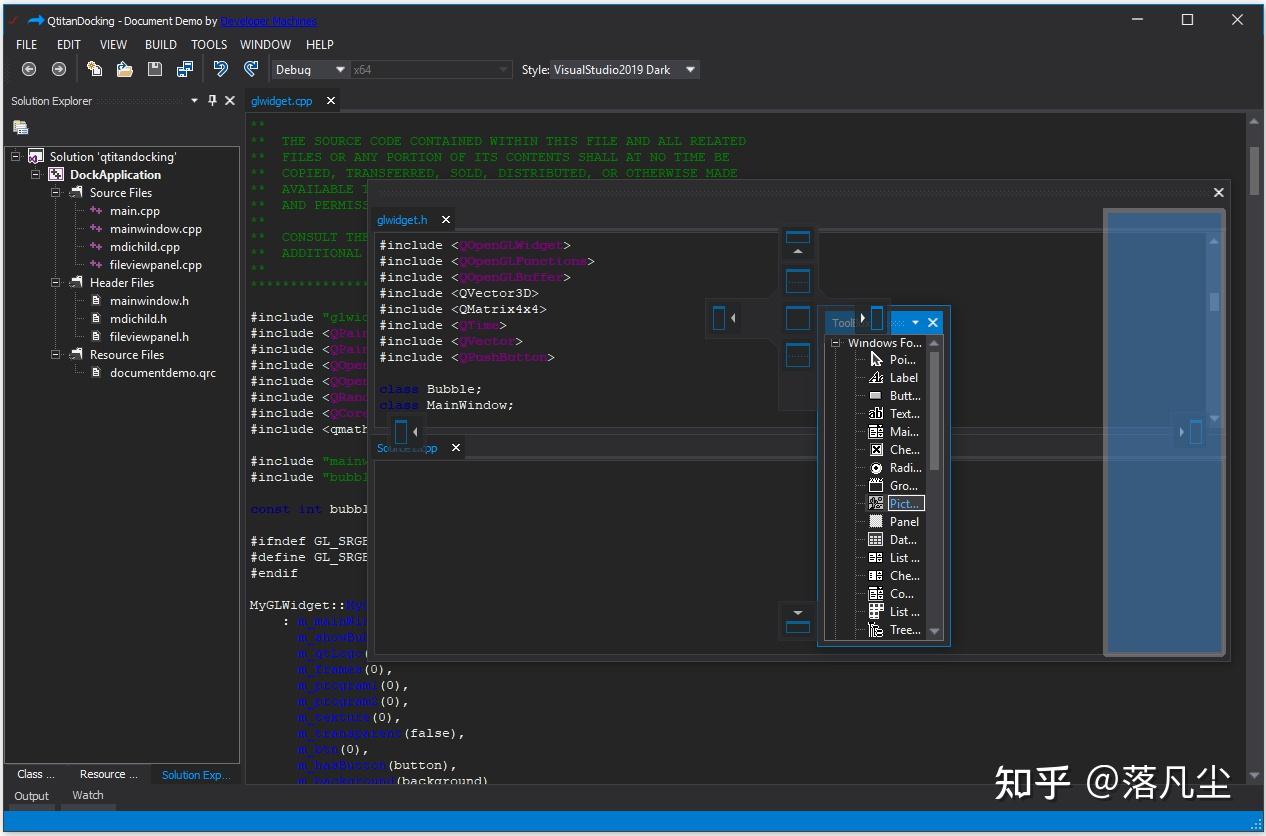 有哪些界面库提供了类似于Visual Studio那样的dock布局方式？ - 知乎