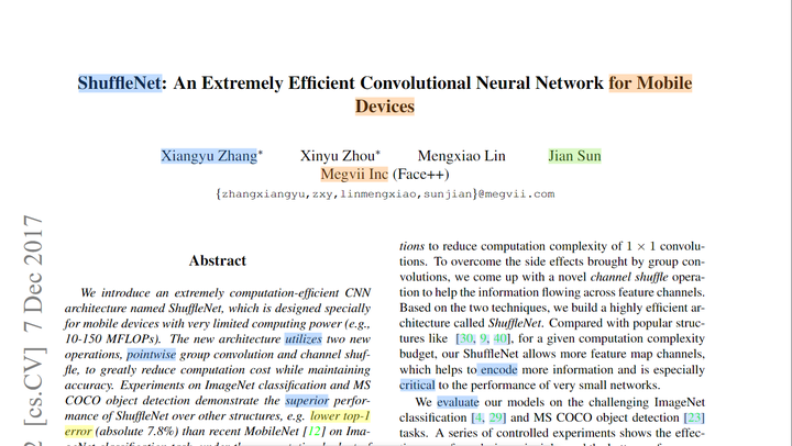 【轻量化网络】ShuffleNet V1 论文研读 - 知乎