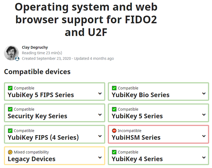 Yubico的Yubikey系统兼容说明--操作系统和网络浏览器支持FIDO2和U2F - 知乎