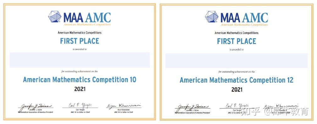 2022AMC10/12竞赛证书下载官网，AMC不同奖项证书都长啥样？ - 知乎