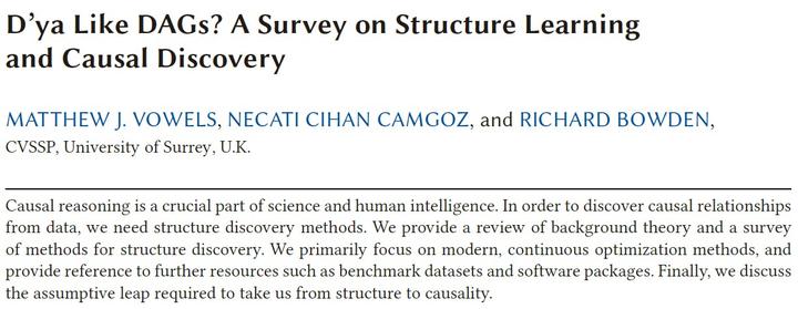 因果发现综述简介 | A Survey on Structure Learning and Causal Discovery - 知乎