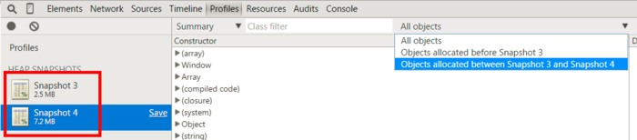 利用Chrome的Heap Snapshot功能分析一个时间段内的内存占用率 - 知乎