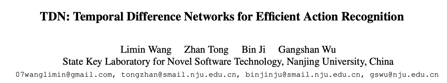 [CVPR 2021 TDN] 利用时序差分信息进行视频动作识别 - 知乎