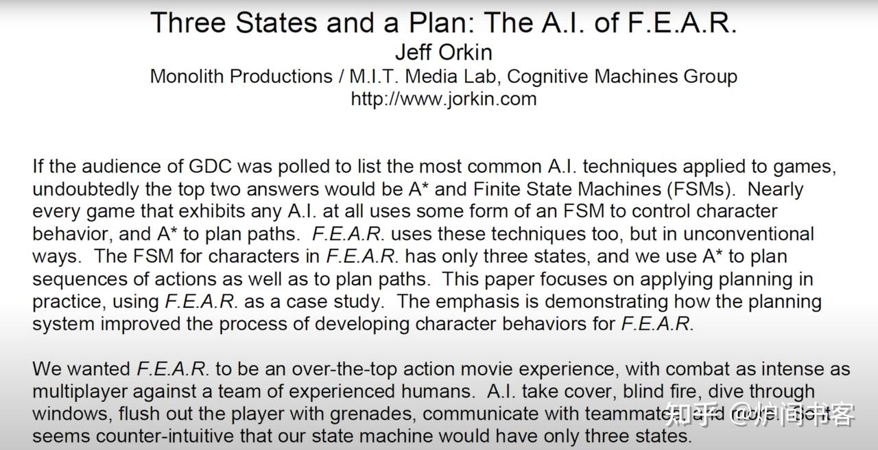 【AI 101】用GOAP来构建F.E.A.R. 的 AI - 知乎