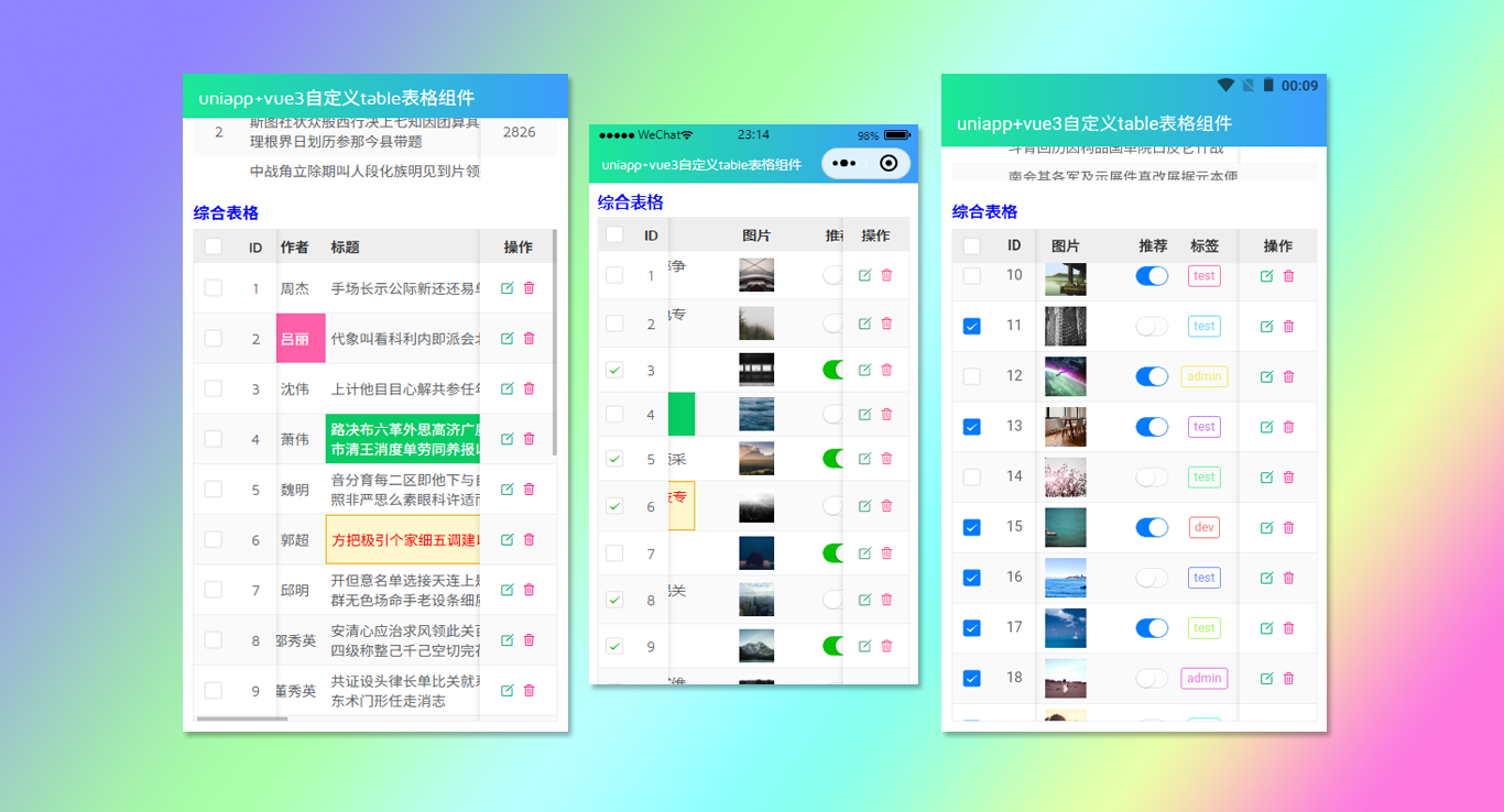 uni-vue3-table基于uniapp+vue3自定义表格组件 - 知乎