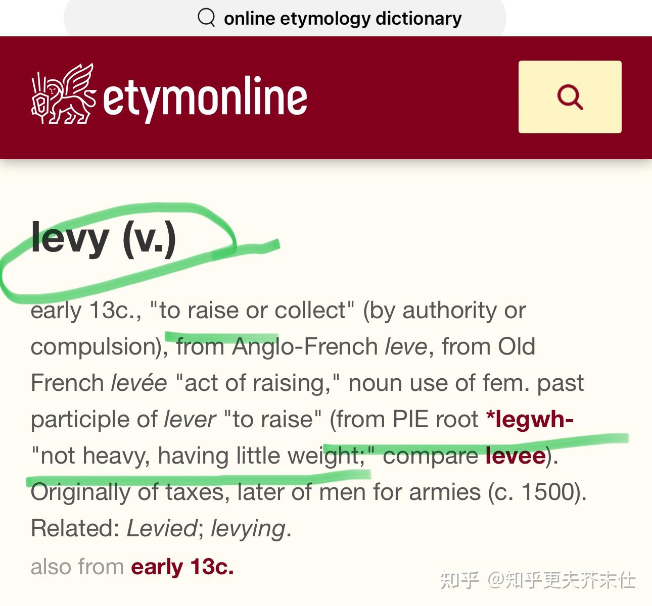 为什么英语单词levy是从拉丁语levis演变的? - 知乎