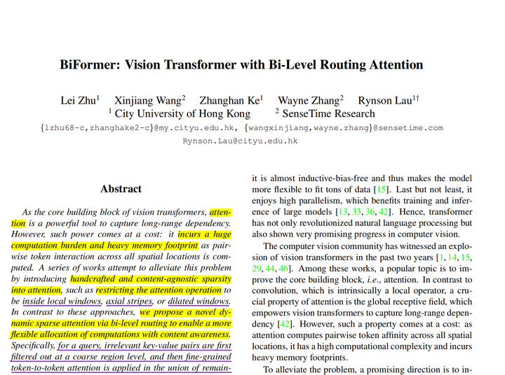 品尝CVPR2023|BiFormer: Vision Transformer with Bi-Level Routing Attention - 知乎