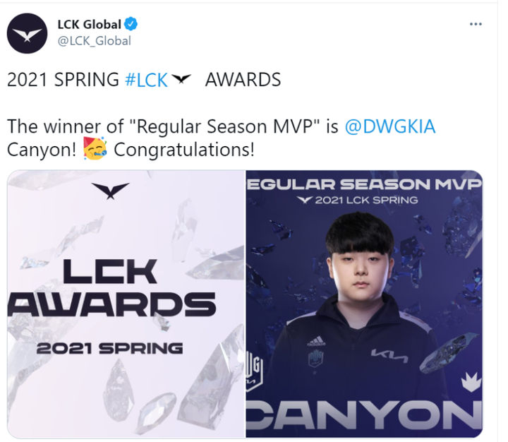 Canyon荣获MVP！ LPL该学学LCK公布所有人的选票了！ - 知乎