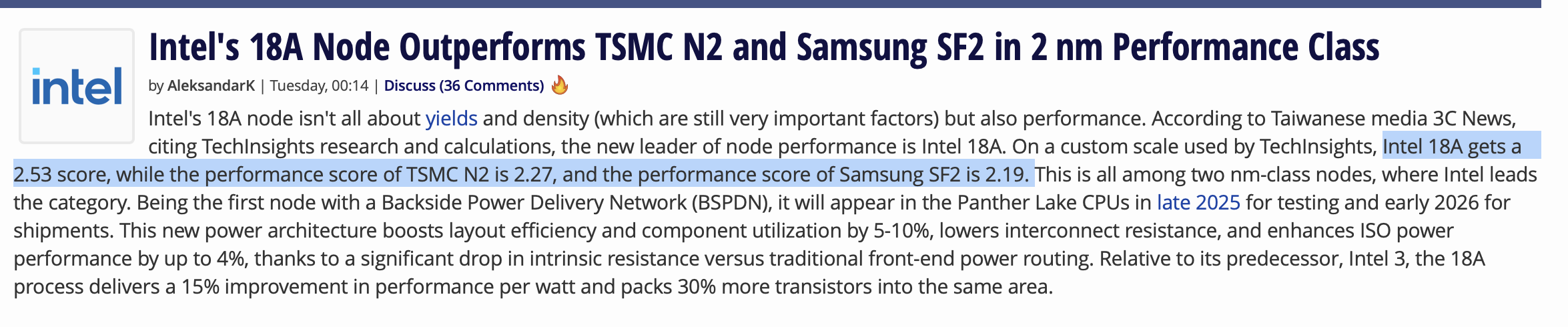 Intel 20A、Intel 18A 工艺研发已获突破，此次突破在性能上有哪些提升？ - 知乎