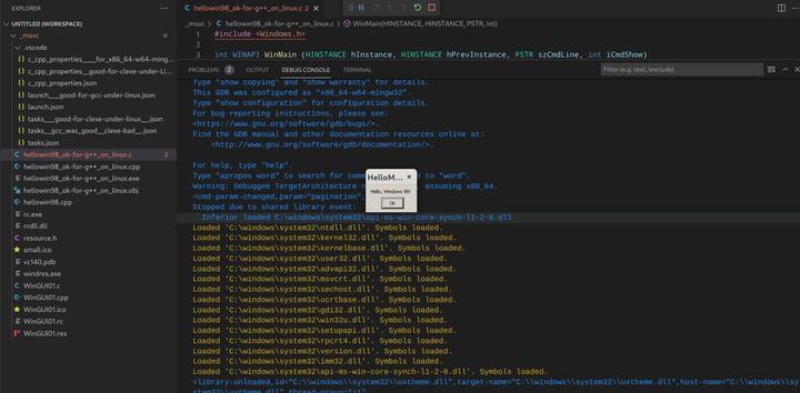 VS CODE笔记：混乱和痛苦中的尝试 CL.EXE 在 LINUX 下交叉编译 PROGRAMMING WINDOWS 一书中的 Win32 “Hello World” - 知乎