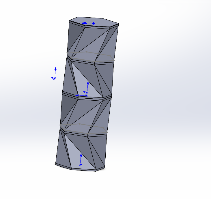 有没有大佬会画kresling折纸的solidworks模型，像下图中，并且能更改三角形参数? - 知乎