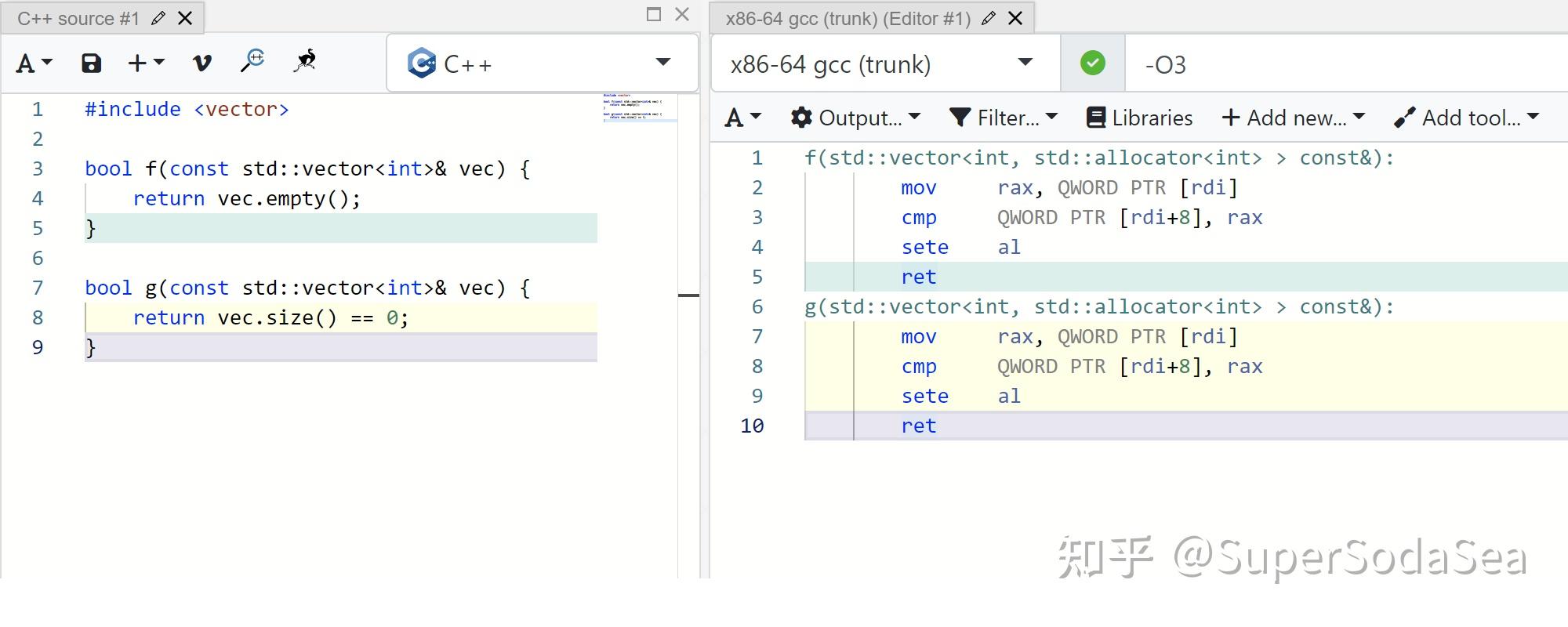 为什么判断 std::vector 是否为空时，用 if(0==vec.size()) 提示效率低，但用 if (vec.empty ...
