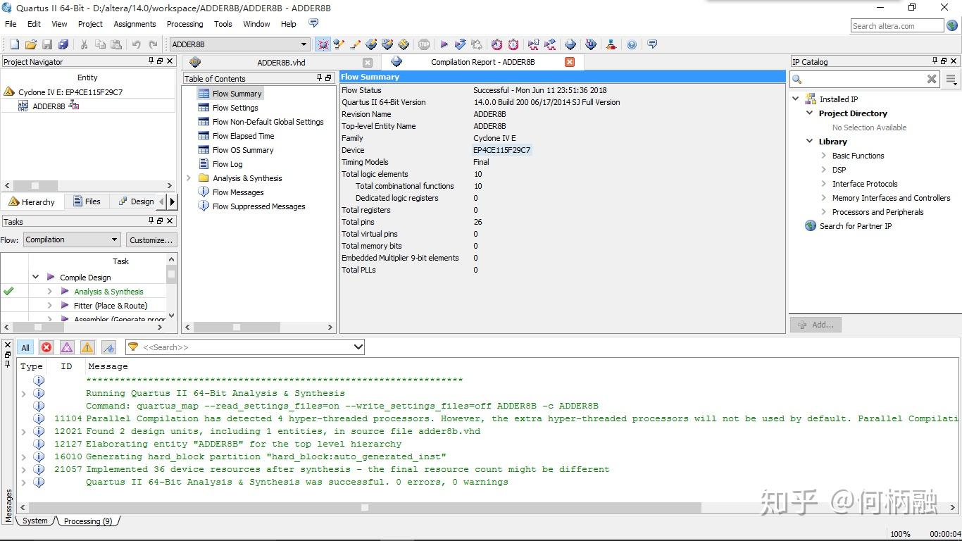 alter de2-115 fpga开发板 quartus 8位全加器 仿真下载 教程 代码 图文详解 - 知乎