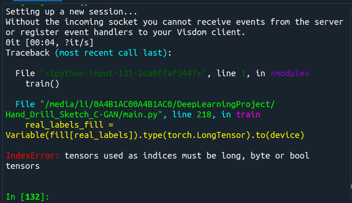 崩溃的错误 Indexerror Tensors Used As Indices Must Be Long Byte Or Bool 4038