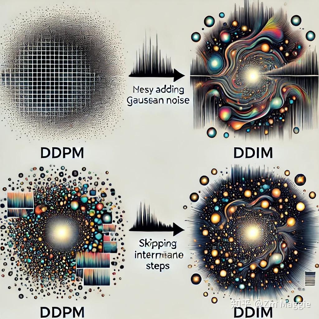 和DDPM相比，DDIM为什么去掉了噪声就可以加速采样了？ - 知乎