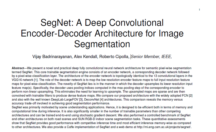 论文笔记 | SegNet: A Deep Convolutional Encoder-Decoder Architecture for Image Segmentation - 知乎