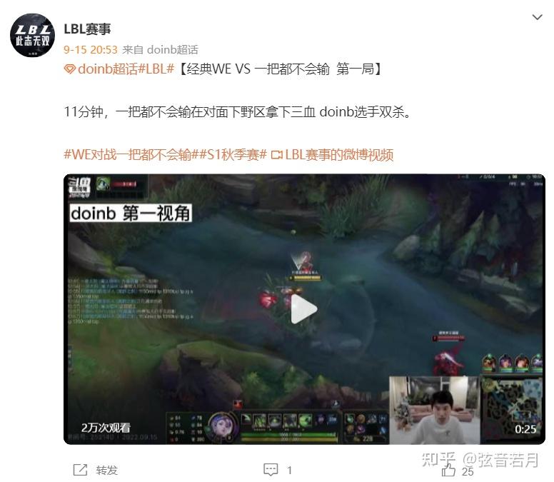 如何评价《英雄联盟》电竞选手 Doinb 举办的 LBL 赛事？ - 知乎