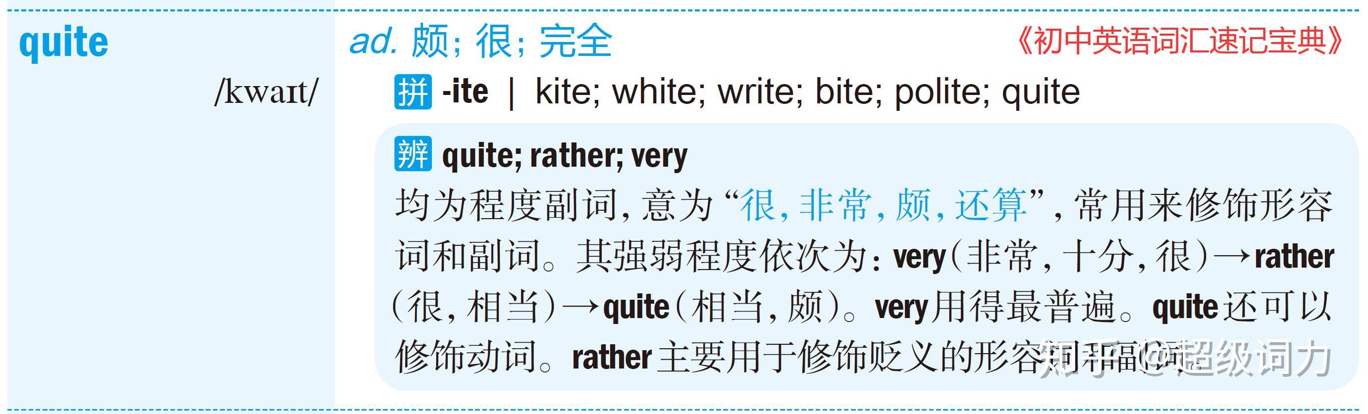 quiet和quite怎样子才不会把它们记混？ - 知乎