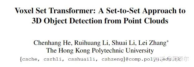 Voxel Set Transformer - 知乎