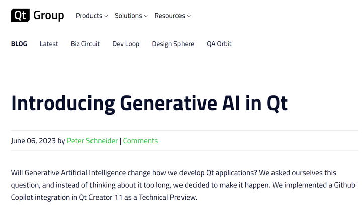Qt 引入生成式 AI， Qt Creator 已接入 GitHub Copilot - 知乎
