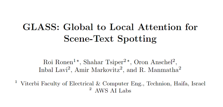 【论文阅读】GLASS: Global to Local Attention for Scene-Text Spotting - 知乎