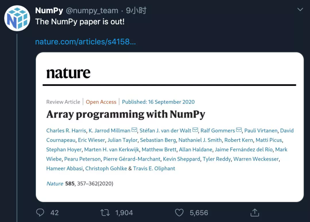 15年！NumPy论文终出炉，还登上了Nature - 知乎
